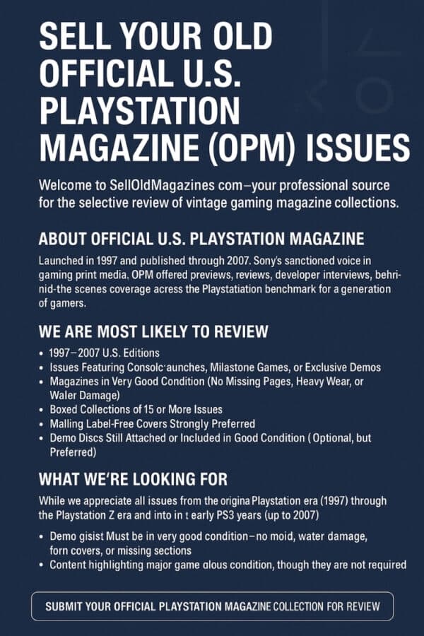 Sell Your Old Official U.S. PlayStation Magazine (OPM) Issues - Sell ...