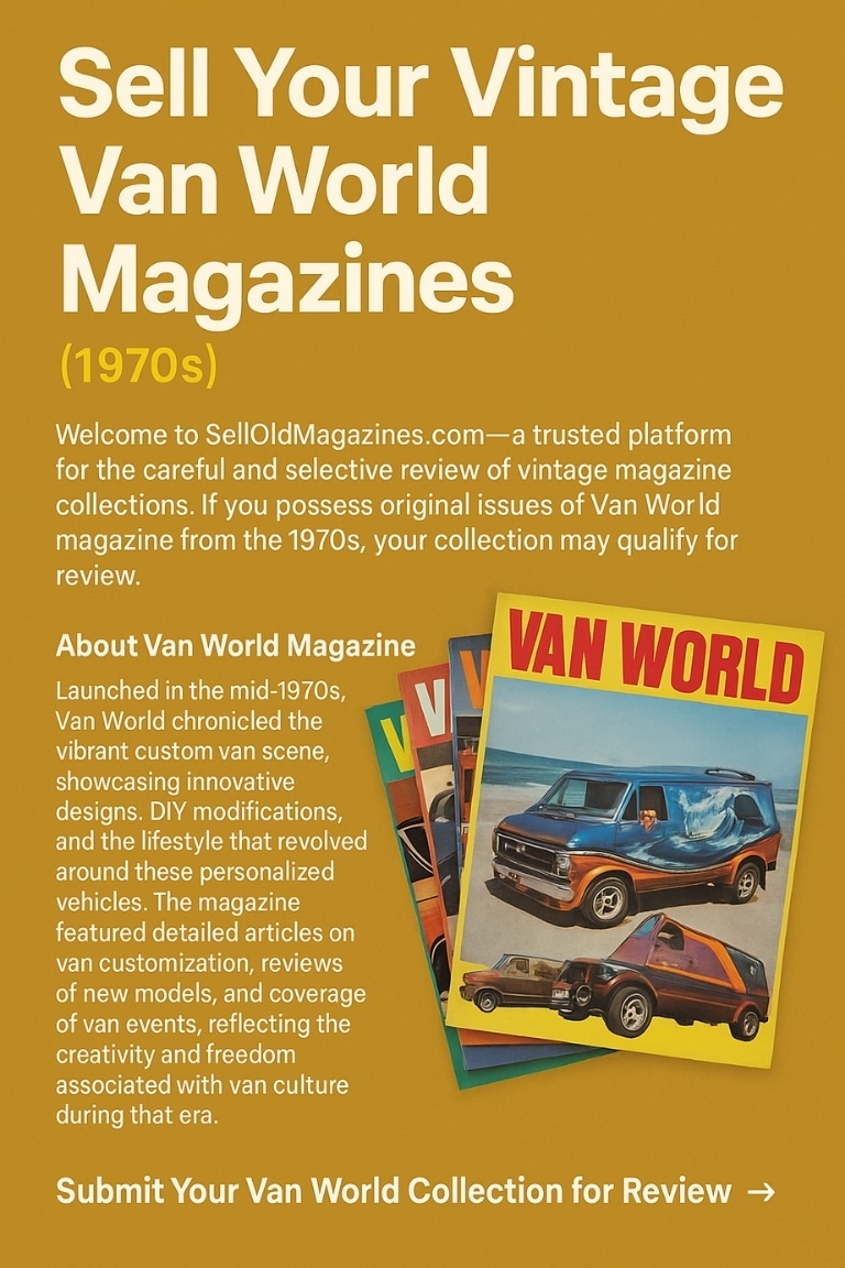 Sell Your Vintage Van World Magazines (1970s) - Sell Old Magazines